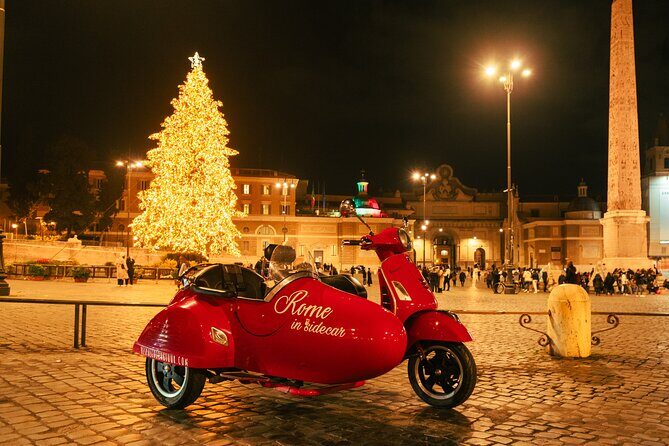 2h Xmas Lights Panoramic Vespa Sidecar Tour - Key Points