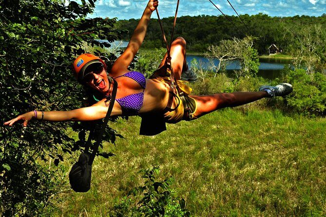 Adrenaline day driving ATVs doing Ziplines and swimming in a Cenote from Cancun - Key Points