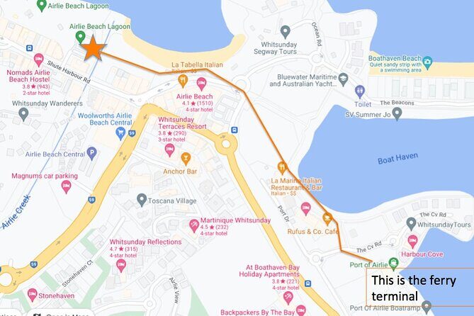 Airlie Beach: Cedar Creek Express (cruise ship friendly) - Key Points  