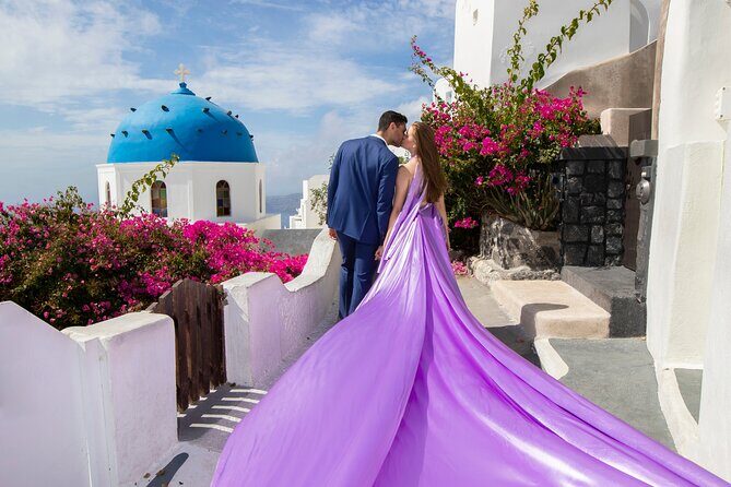 Amazing Flying Dress Photoshoot in Santorini - The Experience in Detail