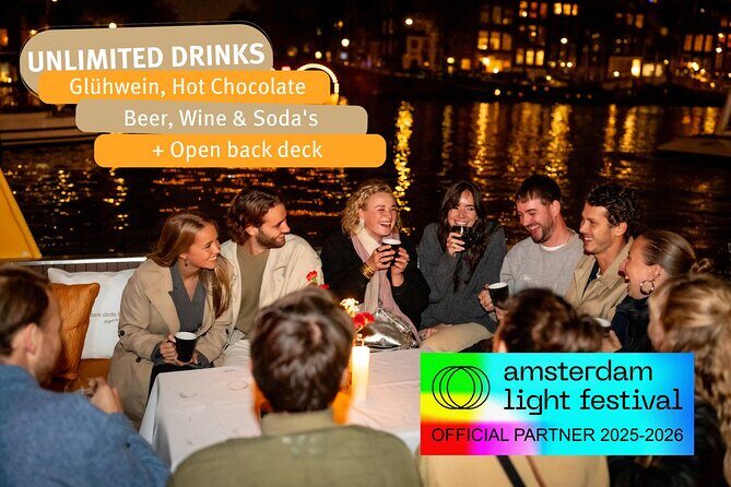 Amsterdam: heated Light Festival Cruise | Incl. Drinks Option - Key Points