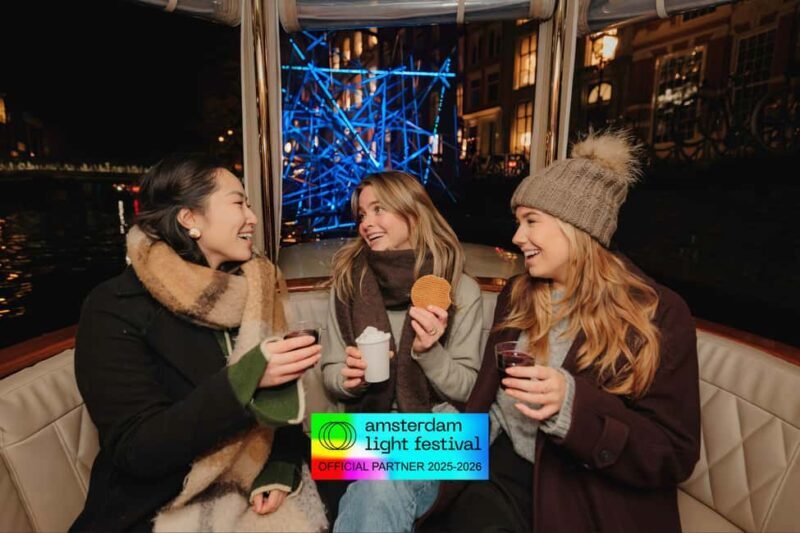 Amsterdam: Light Festival Heated Cruise + Hot Choco + Snack - Onboard Experience and Comfort
