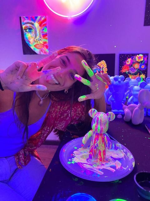 Barcelona: Bear-brick Fluorescent Painting | Wine and Art - An Inside Look at the Barcelona Bear-brick Fluorescent Painting Experience