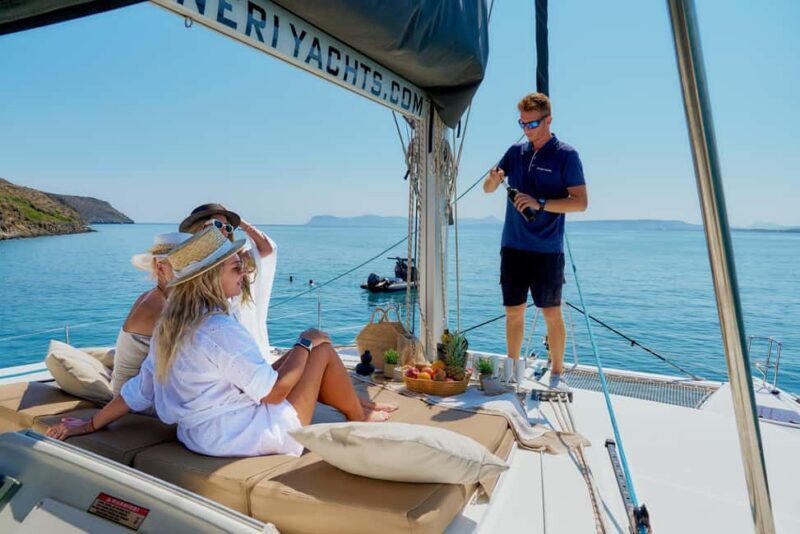 Chania Old Port: All-inclusive Catamaran Trip Agioi Theodori - FAQ