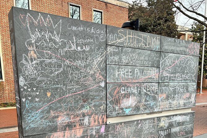 Charlottesville Historic Downtown APP/GPS Smartphone Walking Tour - Introduction at the Freedom of Speech Wall