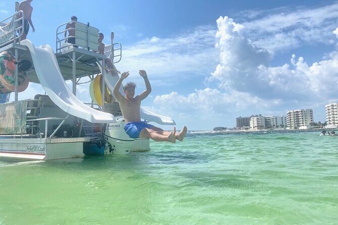 Crab Island Charter Four Hours! Double Decker Pontoon 2 Slides - Pricing and Value
