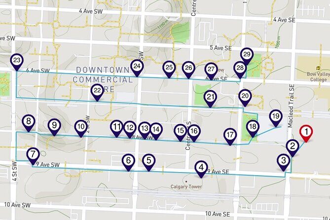 Downtown Calgary a Smartphone Audio Walking Tour - Key Points