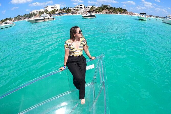 Explore Caribbean in a Transparent Boat in Isla Mujeres