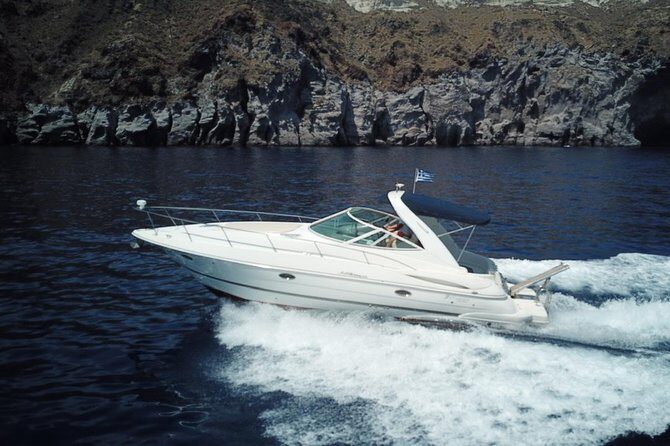 Explore Santorinis volcano with Alex Private Boat Rental - The Value for Money