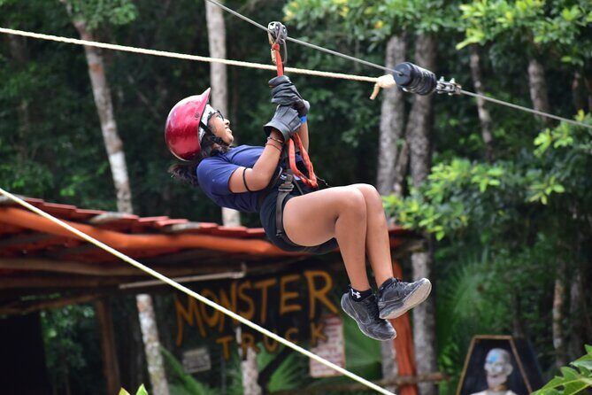 Extraordinary Combo ATV Shared Cenote & Zipline in Puerto Morelos - Soaring Through the Jungle Canopy