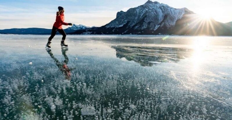 From Banff: Icefields Parkway & Abraham Lake Ice Bubbles - Exploring Abraham Lake and Its Ice Bubbles