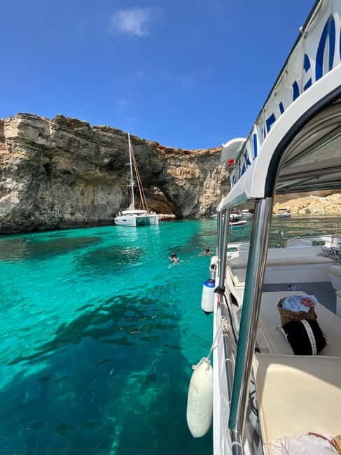 From Gozo:Around Comino, Blue Lagoon, Crystal Lagoon & Caves - Key Points