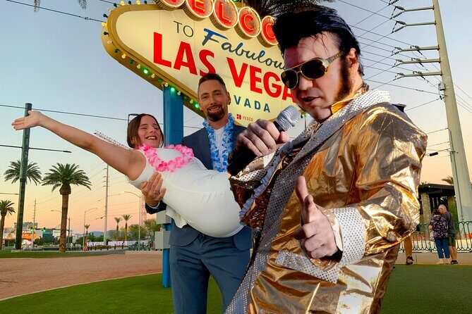 Gold Elvis Wedding or Vow Renewal at Las Vegas Sign - The Experience Breakdown