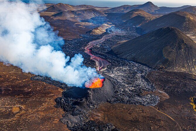 Helicopter Tour Over Icelands Reykjanes Volcano Eruption Site - The Sum Up