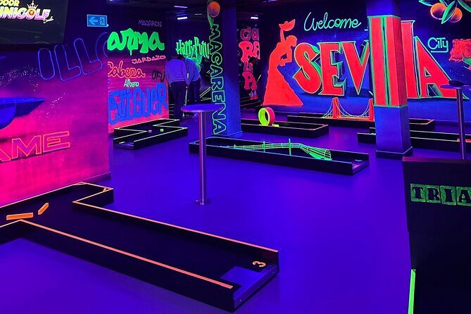 Indoor 18-Hole UV Glow Minigolf Adventure in the Heart of Seville - Key Points