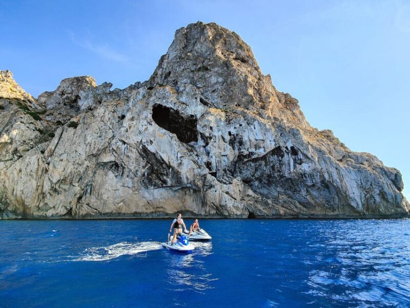 Jet Ski Tour to Es Vedra from San Antonio No license needed - Key Points