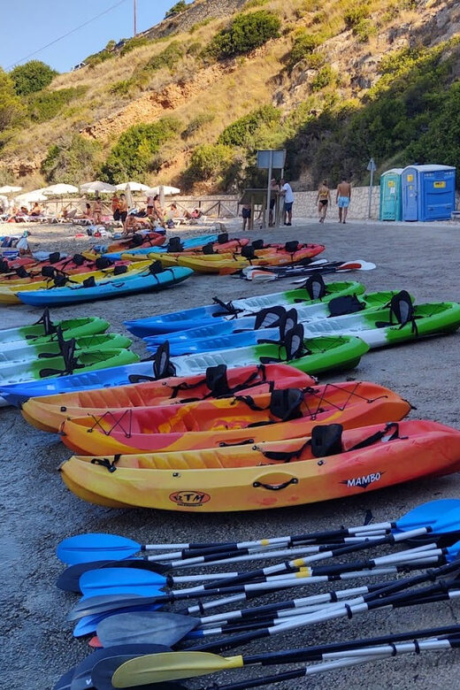 kayak route in granadella javea cave llop marí,cala en caló - Key Points