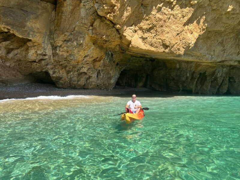 kayak route in granadella javea cave llop marí,cala en caló - Exploring the Javea Coast by Kayak