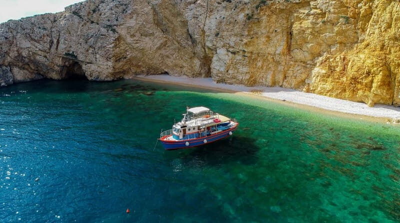 Krk: Golden Beach and Blue Cave Cruise with Welcome Drink - Key Points