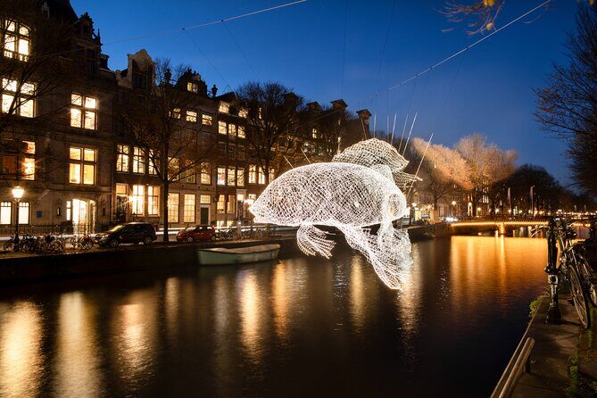Light Festival Boat Tour max. 10 Guests incl. Gluwhein/Snacks - Discover Amsterdam’s Magical Light Festival Boat Tour