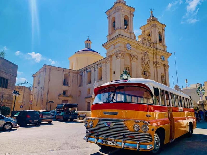 Malta: 5 hr Vintage Bus Tour - Mdina & Blue Grotto inc. food - Key Points