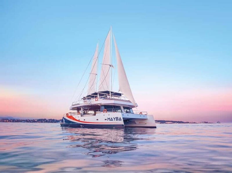 Marina Baie des Anges: Sunset at sea on a Maxi Catamaran - Key Points  