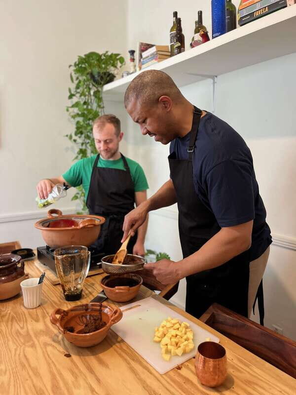 Market tour, cooking class & three-course Mexican feast