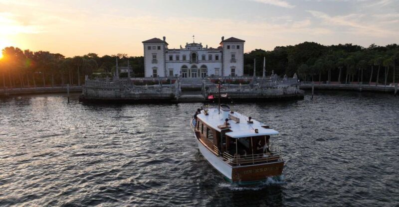 Miami Beach: Vizcaya Sunset Cruise Includes Food and Drink - Key Points