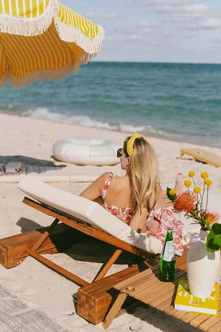 Miami: Private Beach Lounge and Picnic Set Up - Key Points
