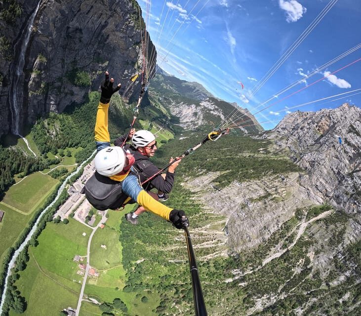 Mürren: Paragliding over Lauterbrunnen Cliffs and Waterfalls - Landing and Post-Flight
