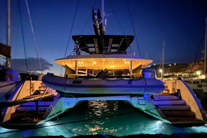 Mykonos Catamaran Sunset Cruise with Meal, Drinks & Transfer - Key Points