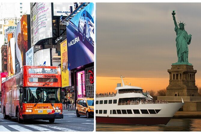NYC Night Bus Sightseeing Tour with Free Statue of Liberty Cruise - Exploring the Itinerary and Highlights