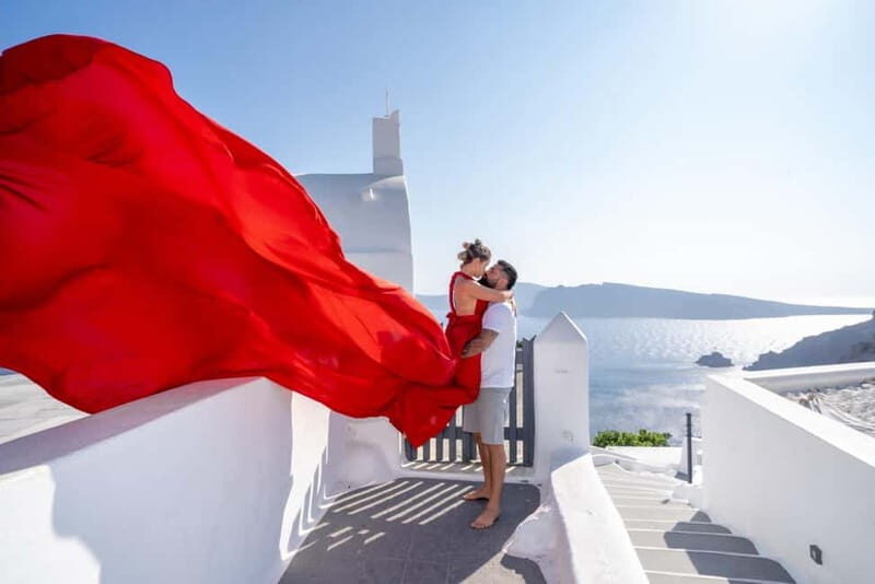 Oia: Santorini Photoshoot with Flying Dress Rental Option - The Sum Up