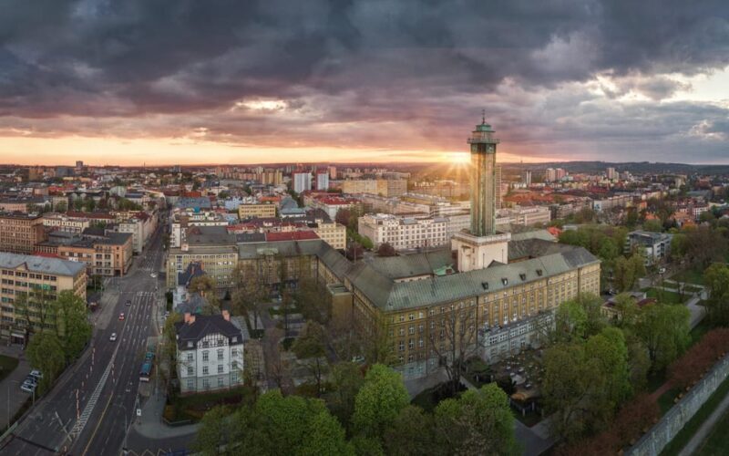 Ostrava: Entrance to the viewing tower of the new town hall - The View: What Makes It Special