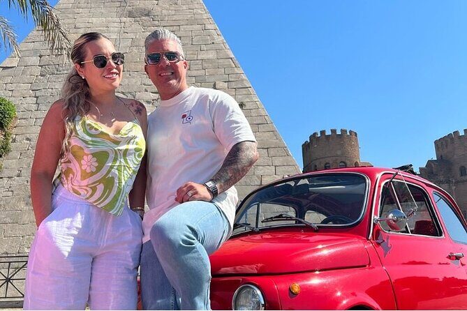 Private: 3 hours panoramic tour of Rome aboard a vintage Fiat 500 - The Pyramid of Cestius