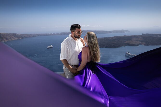Private Flying Dress Photoshoot in Santorini  Blue Domes View - Price and Value