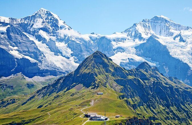 Private Swiss Alps helicopter tour over snow covered mountain peaks and glaciers - Key Points