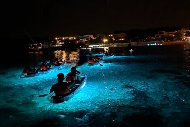 Pula: Sunset/Night-time Illuminated Transparent Kayak Tour - Key Points