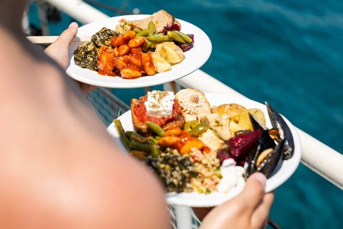 Rhodes Bay to Bay Swim Cruise-Greek Buffet w/wine included - FAQs