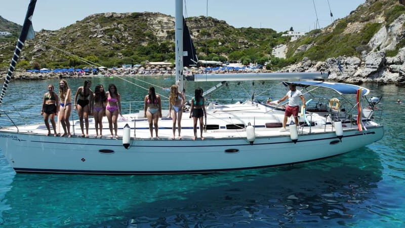 Rhodes: Sunset Catamaran Cruise with Snack, Fruits & Drinks - FAQs