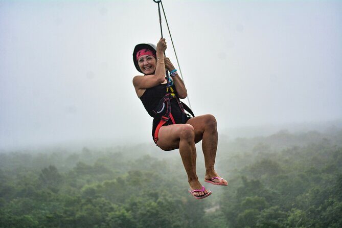 Riviera Maya Half Day Casa Jaguar Cenote, Zipline and ATV - Ziplining: Flying Through the Jungle  