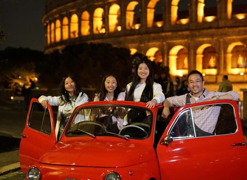 Rome: Night Photo Session in a Fiat 500 with Aperol Spritz - The Charm of the Vintage Fiat 500