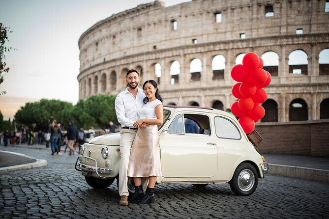 Rome Pro Photoshoot service include free transport FIAT 500 - What to Expect from the Rome Pro Photoshoot Tour