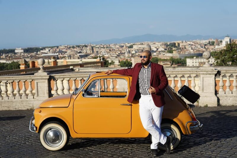 Rome Pro Photoshoot Service with Free Transport by Fiat 500 - Key Points
