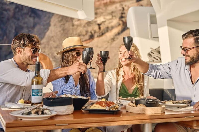 Santorini: Caldera Classic Catamaran Cruise w/ Meal & Drinks - The Food and Drinks: A Greek Feast on the Water