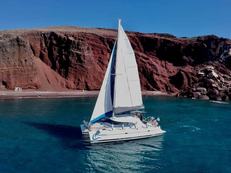 Santorini: Catamaran Cruise with Food and Drinks - Key Points