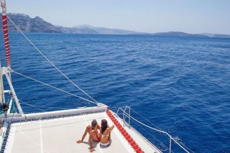 Santorini: Dream Catcher 5-hour Sailing Trip in the Caldera - The BBQ Lunch and Onboard Drinks