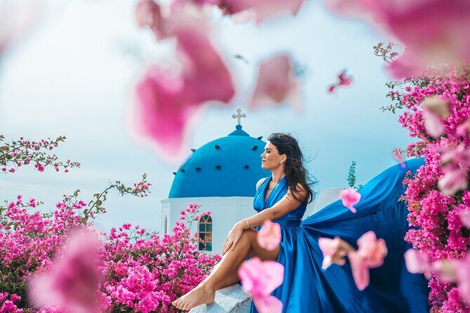 Santorini Flying Dress Photoshoot - The Sum Up