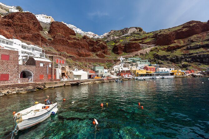 Santorini Full Day Trip by Santo Luxury Escape - Return to Pyrgos and Perissa Black Sand Beach