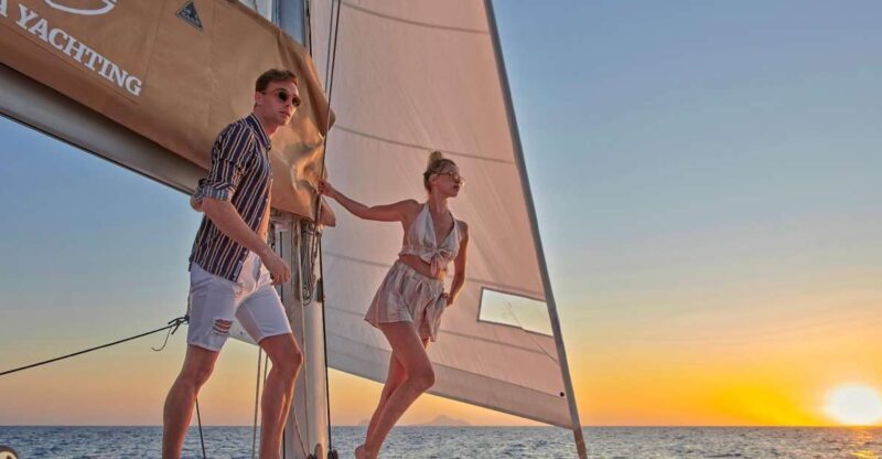 Santorini Gold Catamaran Cruise with Snorkel, BBQ & Open Bar - FAQs